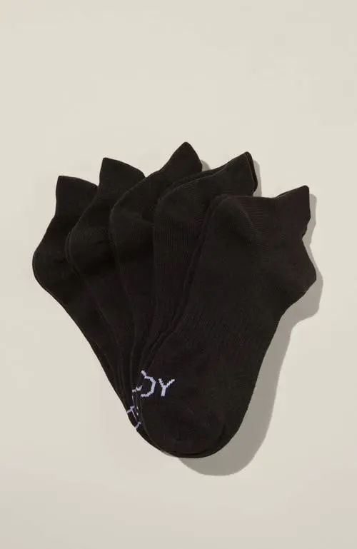 Cotton:on Active Body 5-pack Ankle Sport Socks - Black
