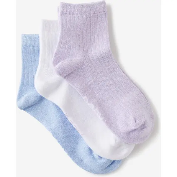 Cotton:on Active Body Mid Crew Socks 3-pack - Windsurfer Purple Rose
