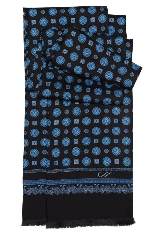 ELIZABETTA Botticellislim Silk Scarf For - Black & Blue