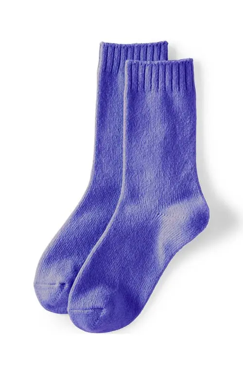 LANDS' END Cashtouch Crew Socks - Blue Breeze