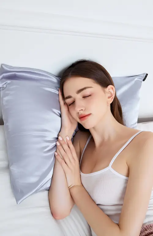 LUCE Silky Satin Pillowcases + Hair Towel Wrap - Grey