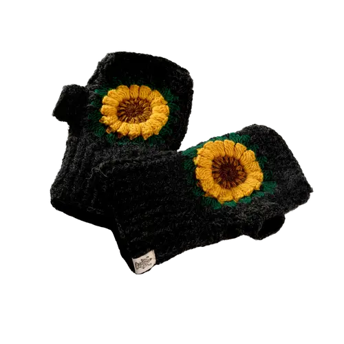 NIRVANNA DESIGNS Sunflower Handwarmers - Charcoal