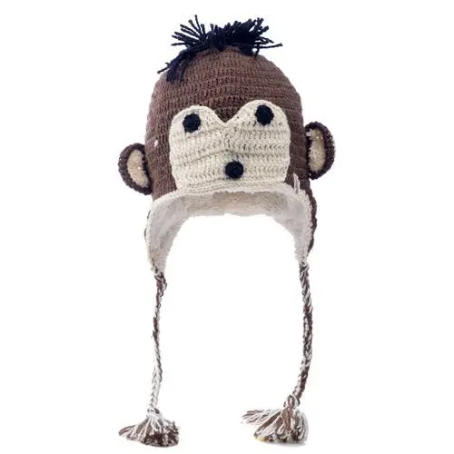 NIRVANNA DESIGNS Crochet Monkey Hat - White Combo
