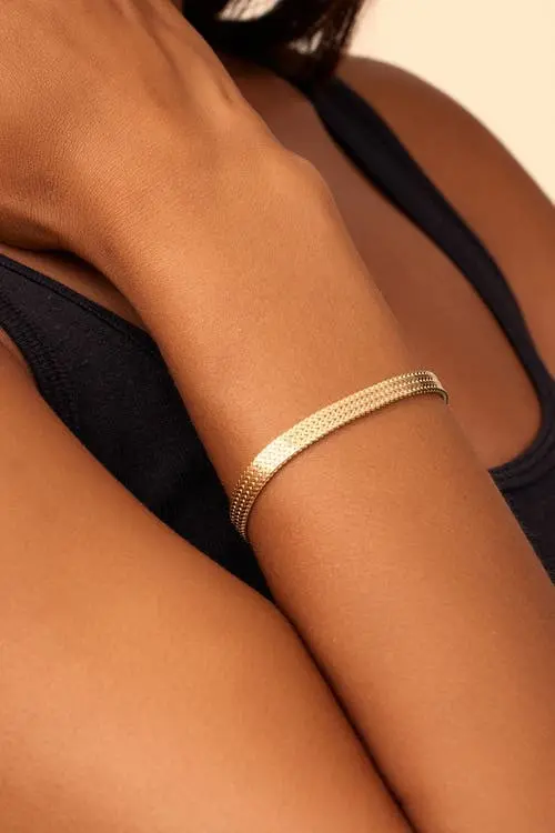ORADINA 14k Gold Chevron Link Bracelet