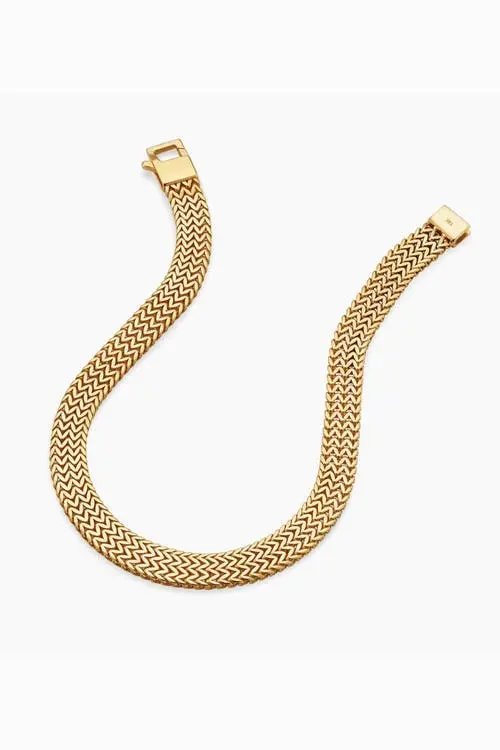 ORADINA 14k Gold Chevron Link Bracelet
