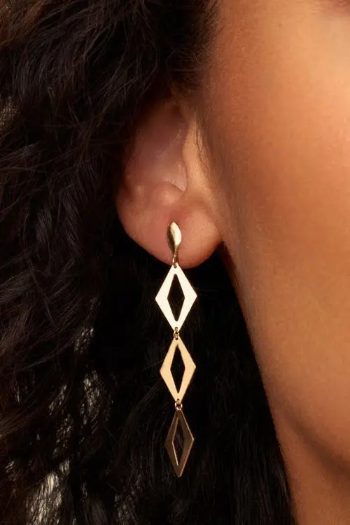 ORADINA 14k Gold Cascade Drop Earrings