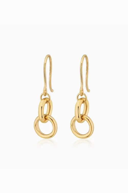 ORADINA 14k Gold Forever Linked Drop Earrings