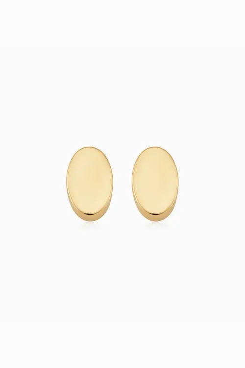 ORADINA 14k Gold Oval Stud Earrings