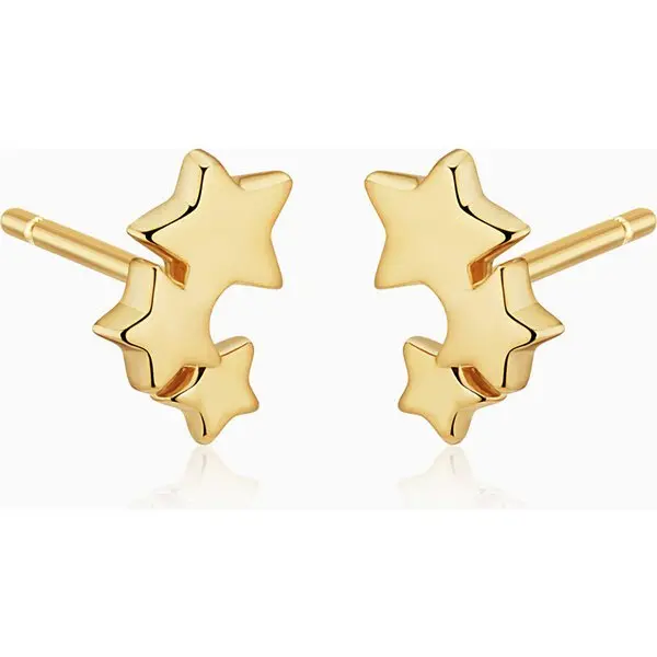 ORADINA 14k Gold Starry Night Climber Earrings - Yellow Gold