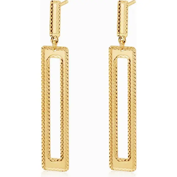 ORADINA 14k Gold Frame Drop Earrings - Yellow Gold