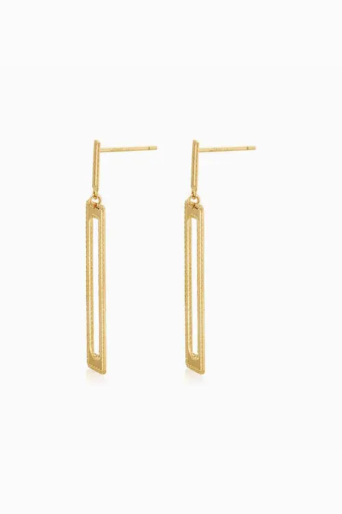ORADINA 14k Gold Frame Drop Earrings
