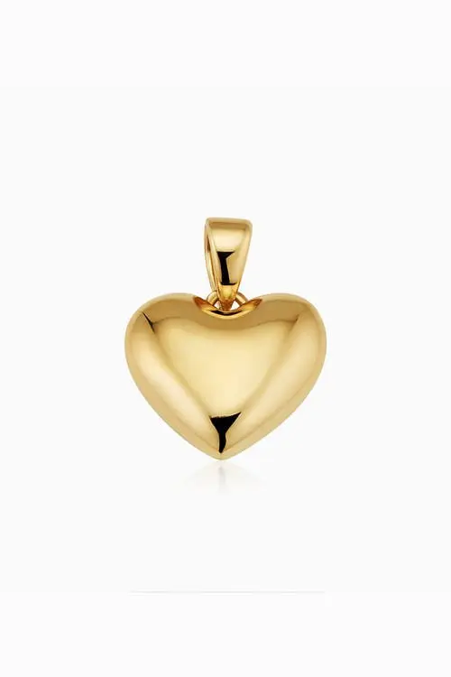 ORADINA 14k Gold Heart Pendant Charm - Yellow Gold