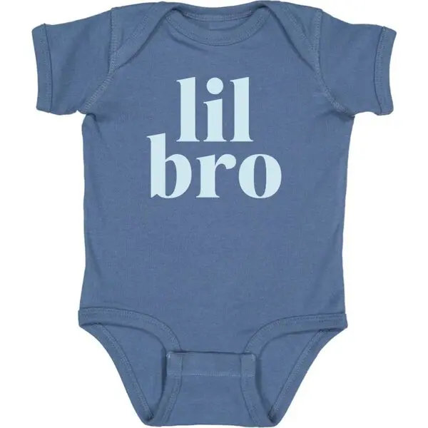 SWEET WINK Lil Bro Short Sleeve Bodysuit - Indigo