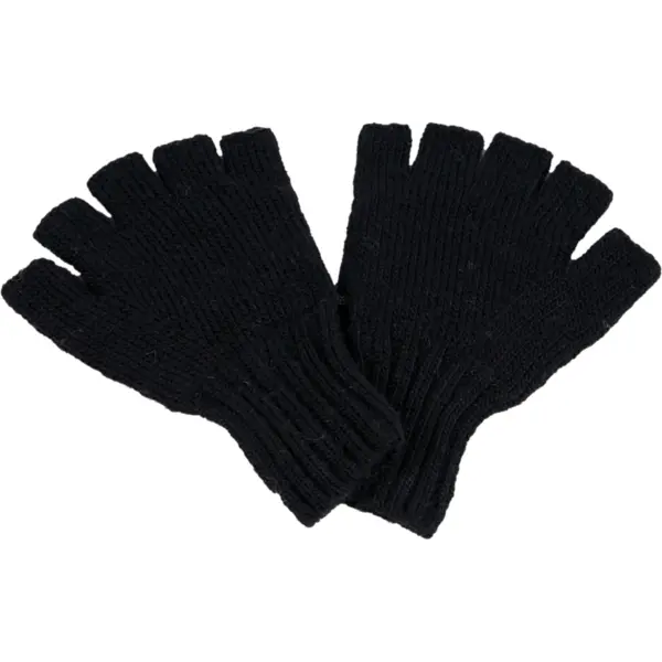 NIRVANNA DESIGNS Striped And Solid Fingerless Gloves - Black