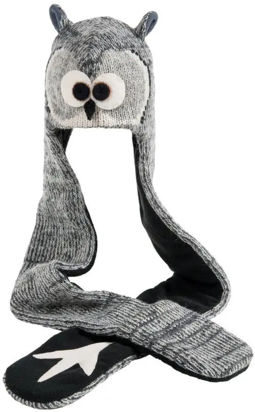 NIRVANNA DESIGNS Owl Hatscarf - White