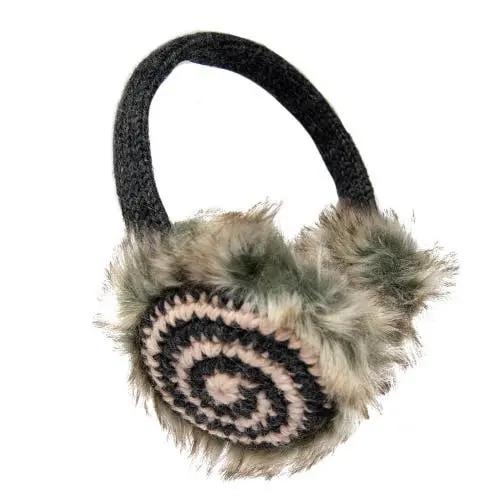 NIRVANNA DESIGNS Spiral Earmuffs - Charcoal/pink