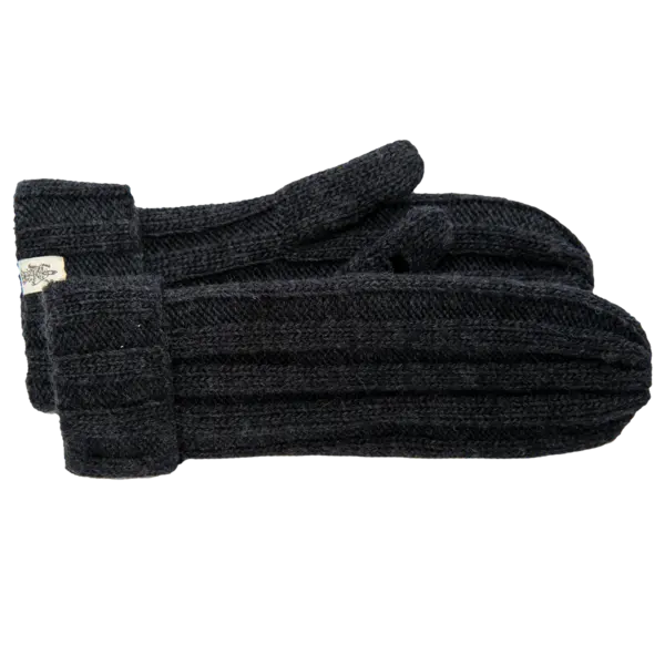 NIRVANNA DESIGNS Ribbed Mittens - Black