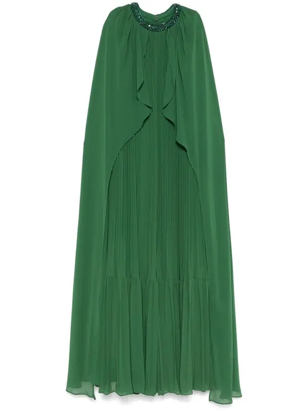 SELF-PORTRAIT Chiffon Cape Maxi Dress