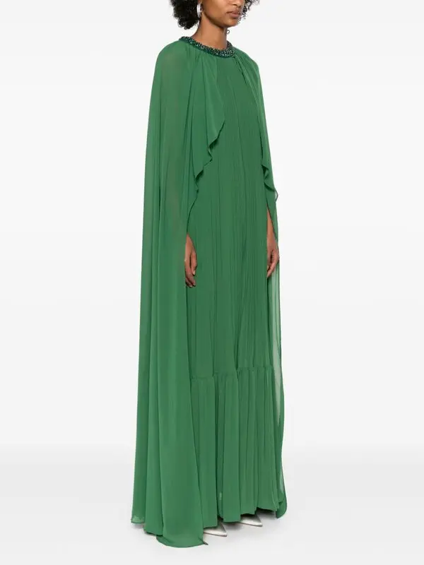 SELF-PORTRAIT Chiffon Cape Maxi Dress