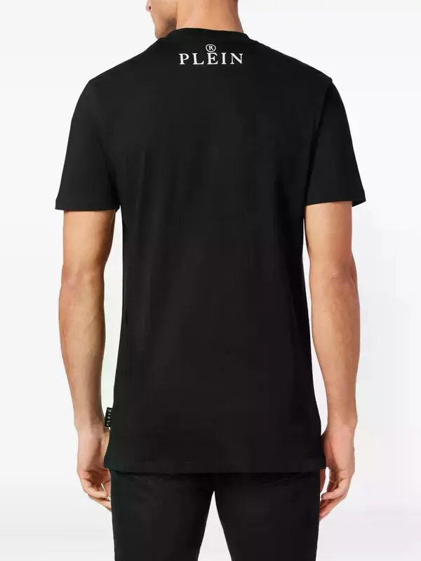 Philipp Plein Pp Tape-print Round-neck T-shirt - Black
