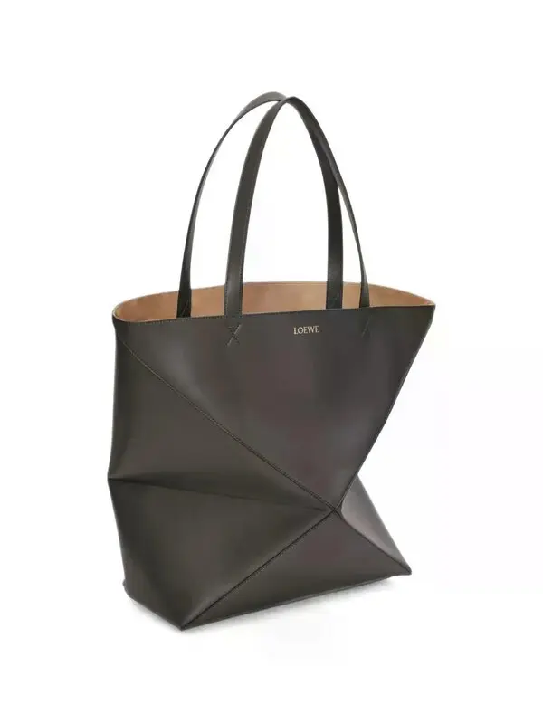 Loewe Xl Puzzle Fold Leather Tote Bag - Grey