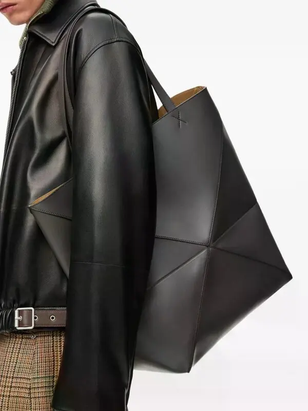 Loewe Xl Puzzle Fold Leather Tote Bag - Grey