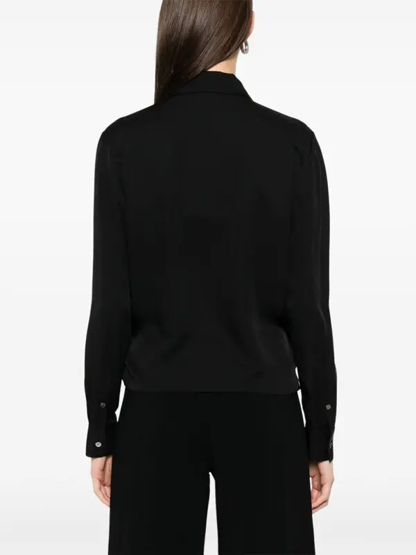 Theory Peak-lapel Wrap Blouse - Black