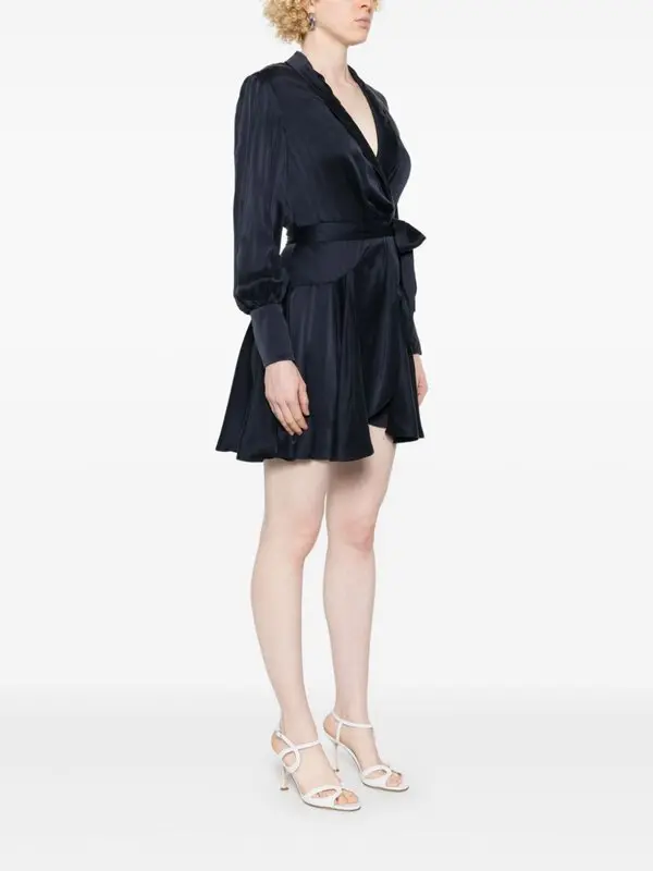 zimmermann blue silk wrap dress Zimmermann Silk Wrap Midi-Dress