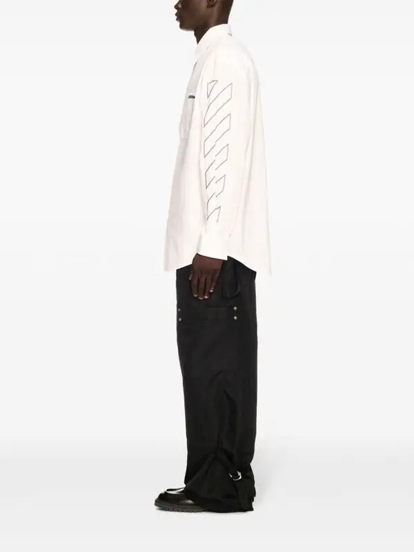 Off-White Printed-sleeves Cotton Shirt