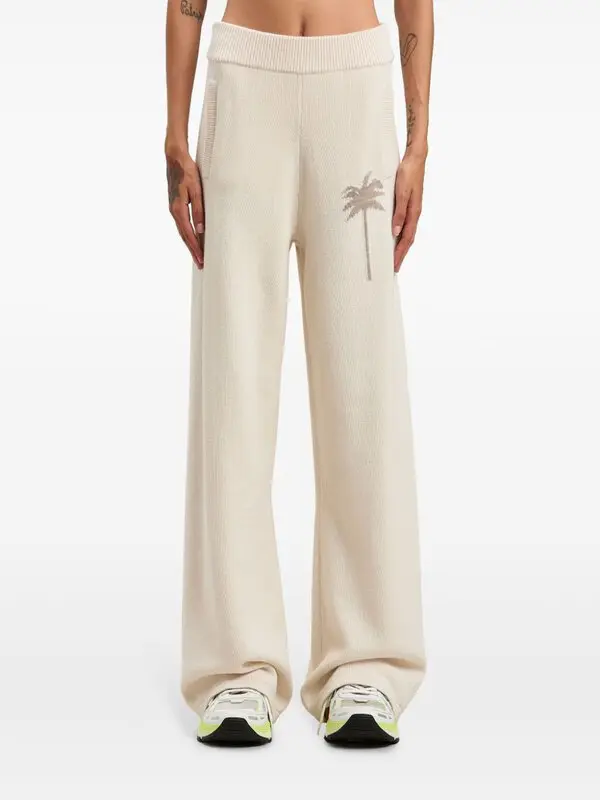 Palm Angels Palm Tree Knitted Trousers - Neutrals