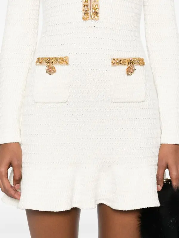 Self-Portrait Lurex-Detail Knitted Mini Dress In Neutrals - 63% Off |  Editorialist