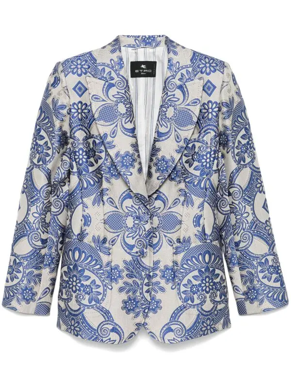 Etro Lace Motif Single-breasted Blazer - Neutrals