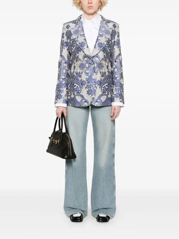 Etro Lace Motif Single-breasted Blazer