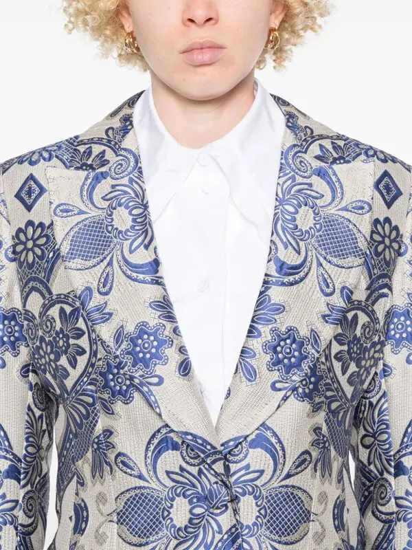 Etro Lace Motif Single-breasted Blazer