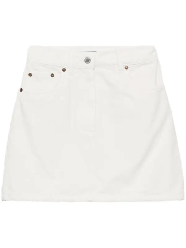 Prada Denim Mini Skirt - White