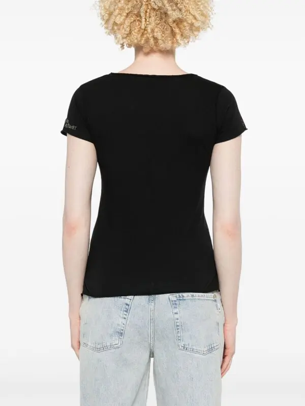 Zadig&Voltaire Rhinestone Embellished Henley T-shirt