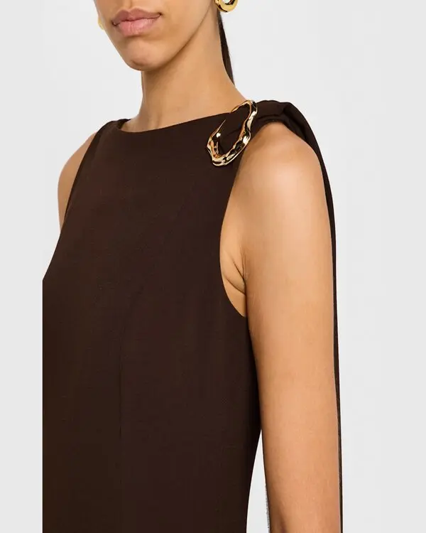 JASON WU Boatneck Fit-and-flare Midi Dress