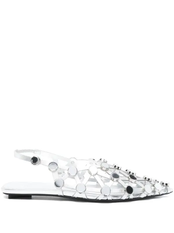 Attico Grid Ballerinas - Silver