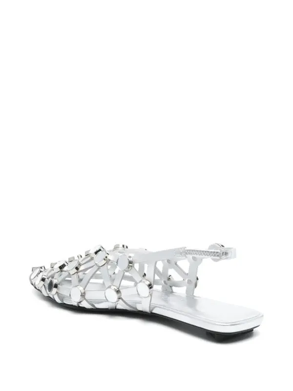 Attico Grid Ballerinas - Silver