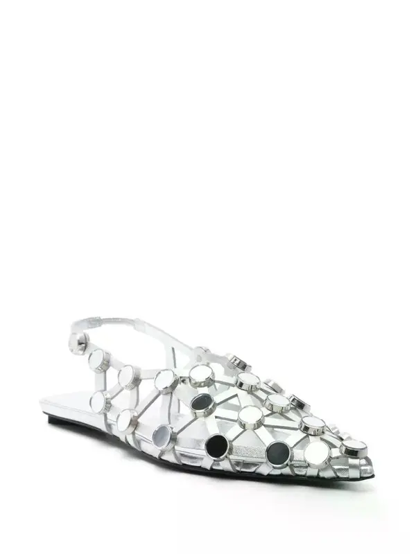Attico Grid Ballerinas - Silver