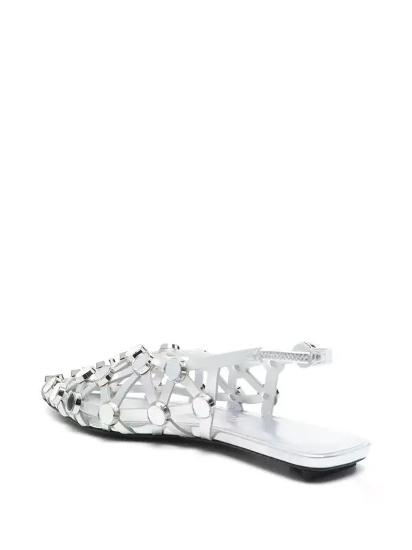 Attico Grid Ballerinas - Silver