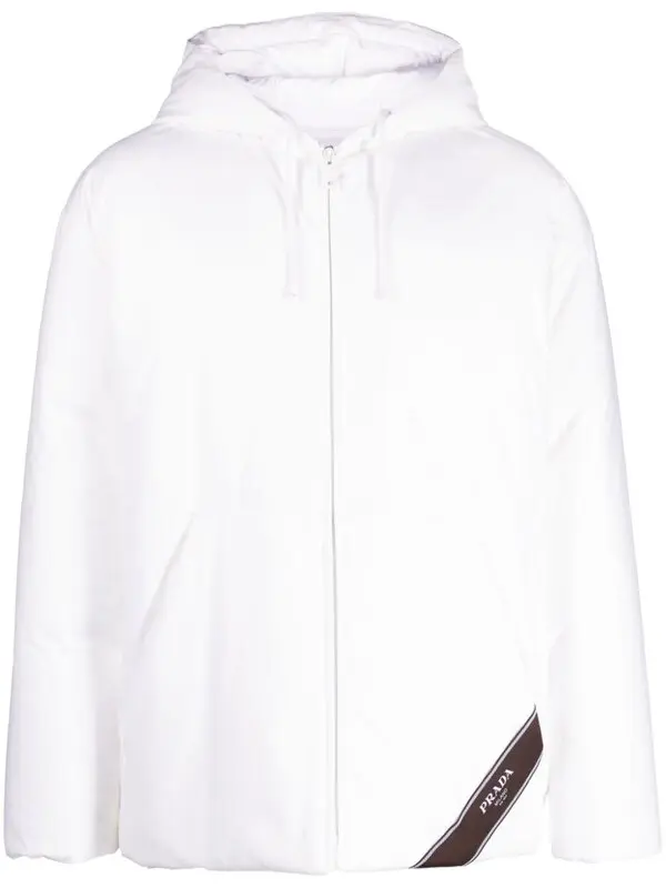 Prada Logo-print Hooded Down Jacket - White