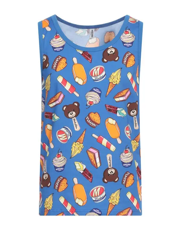 Moschino Tank Top Size Cotton, Elastane - Blue