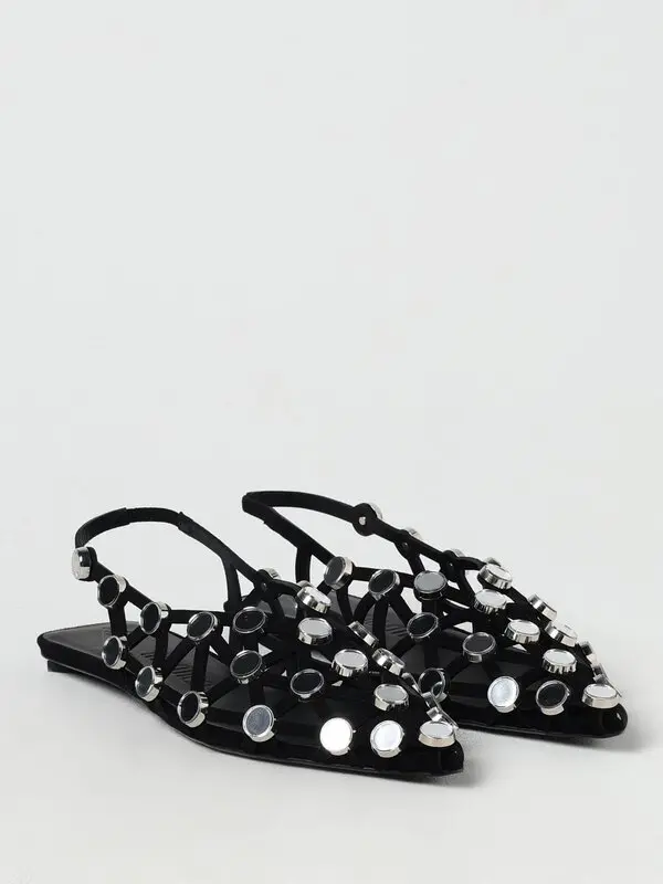 Attico Embellished Ballet Flats - Black