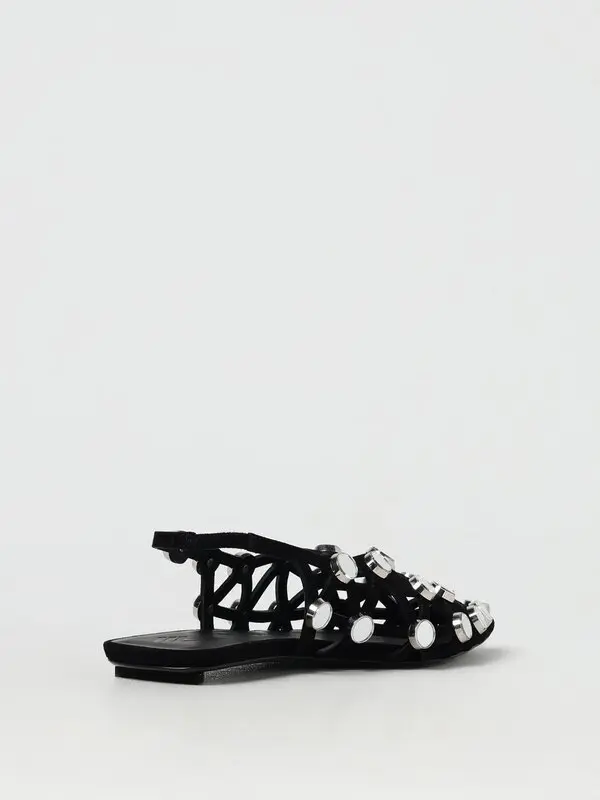 Attico Embellished Ballet Flats - Black