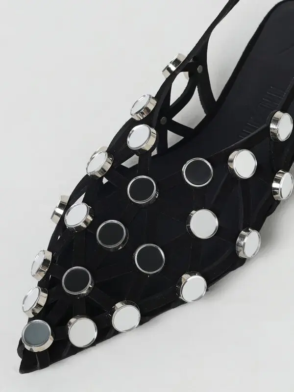 Attico Embellished Ballet Flats - Black