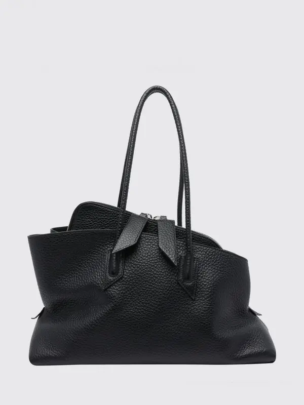 Attico Leather Shoulder Bag - Black