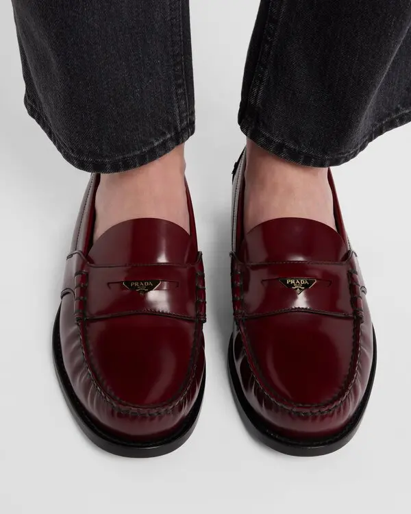 Prada Brushed Leather Loafers