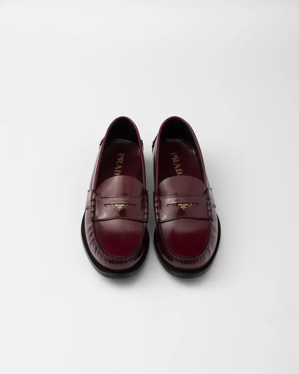 Prada Brushed Leather Loafers