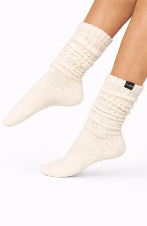 LECHERY® Gender Inclusive Scrunch Crew Socks - Ivory